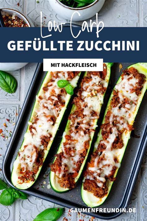 Gefüllte Zucchini Mit Hackfleisch Und Tomatensauce Rezept Gefüllte Zucchini Hackfleisch