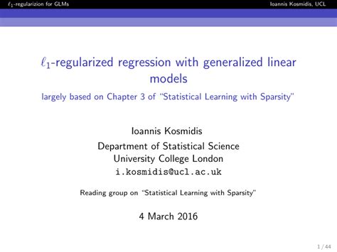 ` regularized regression with generalized linear models