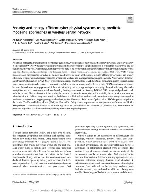 security and energy efficient cyber physical systems using predictive modeling approaches in