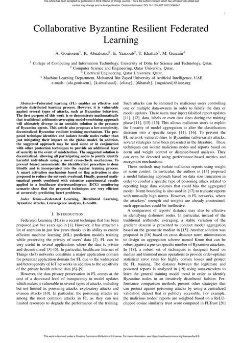 pdf collaborative byzantine resilient federated learning