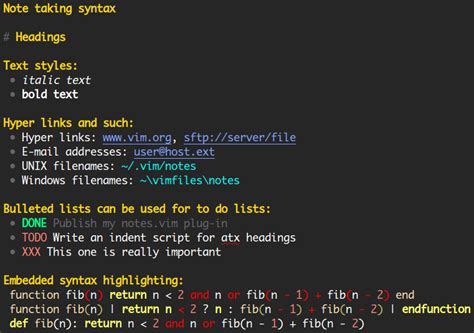Notes Vim Easy Note Taking In Vim