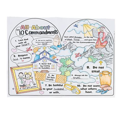 Color Your Own All About The Ten Commandments Posters 10 Commandments