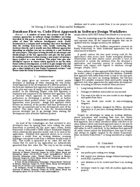 database first vs code first approach in software design workflows pdf conceptual model