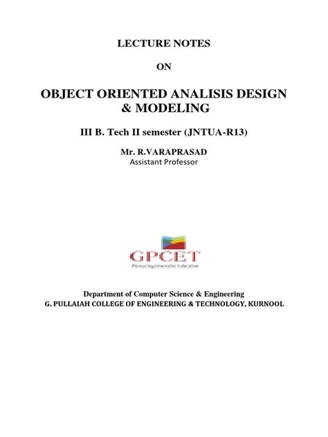 ooad unit ii pdf class computer programming inheritance object oriented programming