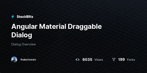 Angular Material Draggable Dialog StackBlitz