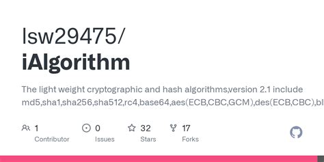 github lsw29475 ialgorithm the light weight cryptographic and hash