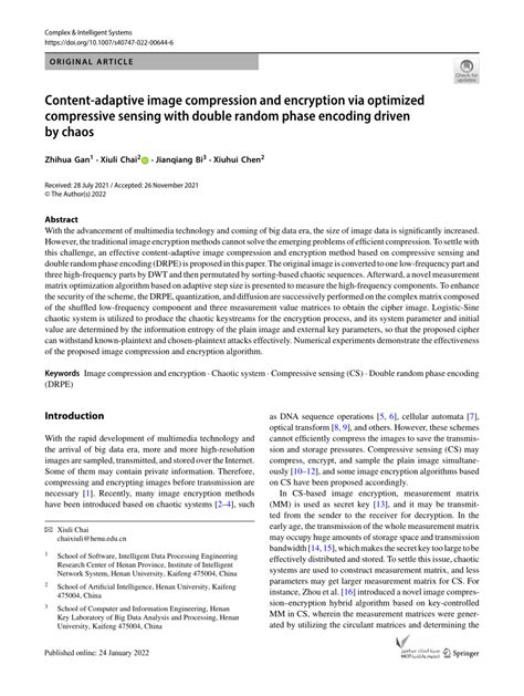 pdf content adaptive image compression and encryption via optimized compressive sensing with