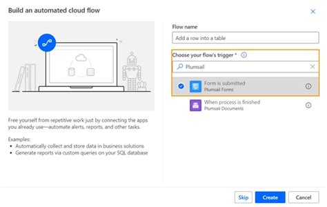 add row to excel with power automate — plumsail web forms documentation