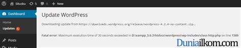 mengatasi fatal error maximum execution time of 30 seconds exceeded di xampp duniailkom