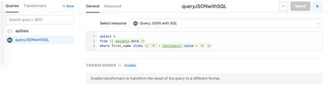 query json with sql retool docs