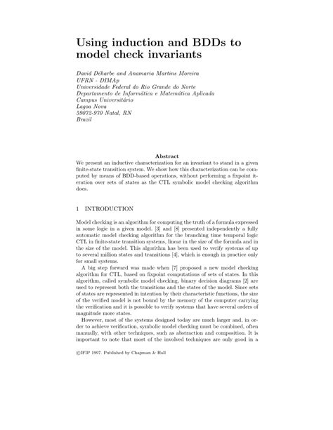 pdf using induction and bdds to model check invariants