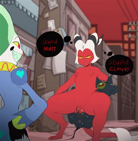 Fizzarolli And Moxxie Helluva Boss Created By Kinkykong Yiff Party
