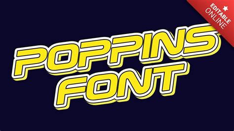 Poppins Font Yellow Sticker Text Effect Generator