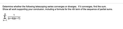 solved determine whether the following telescoping series