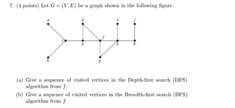 solved 7 4 points let g v e be a graph shown in the