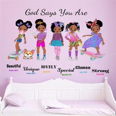 Runtoo Black Girl Inspirational Quotes Wall Decal African American Saying Wall