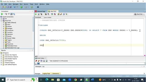 Parameterized Cursor In Oracle Plsql Youtube