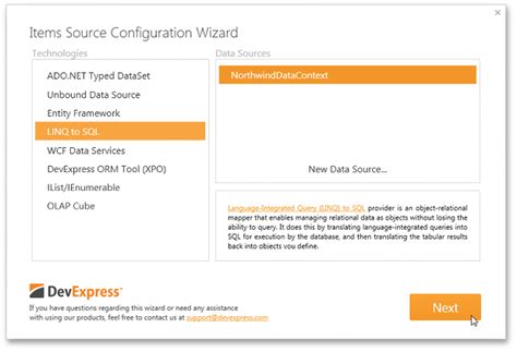 LINQ To SQL WPF Controls DevExpress Documentation