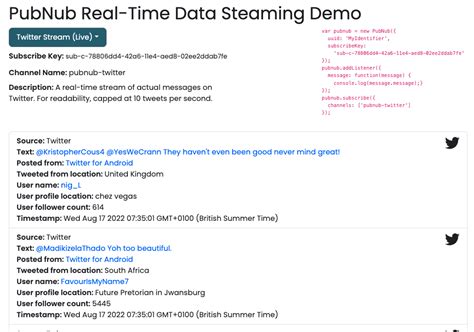 GitHub PubNubDevelopers Real Time Data Streaming Demo Demonstration
