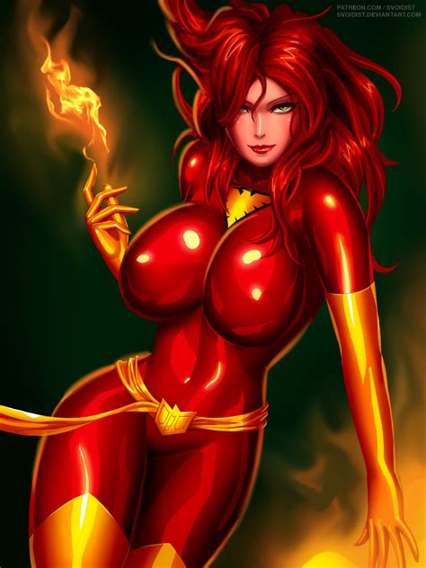 Rule 34 1girls Big Breasts Dark Phoenix Female Female Only Green Eyes Jean Grey Marvel Marvel