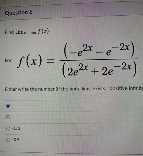 solved find the limit as x approaches infinity of f x