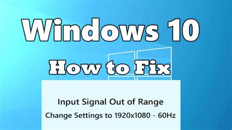 How To Fix Input Signal Out Of Range Change Settings To 1920x1080 On