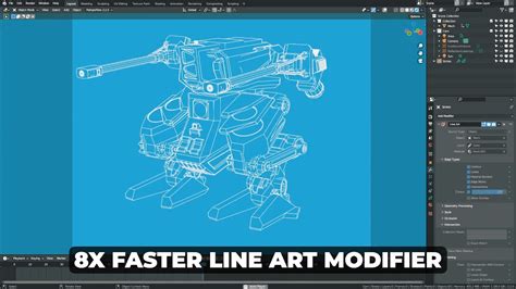 8x Faster Performance With Line Art Modifier Blender 3D YouTube