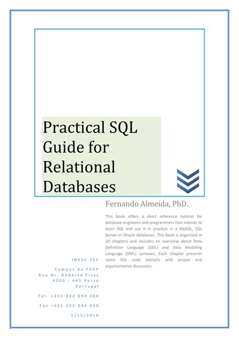 pdf practical sql guide for relational databases
