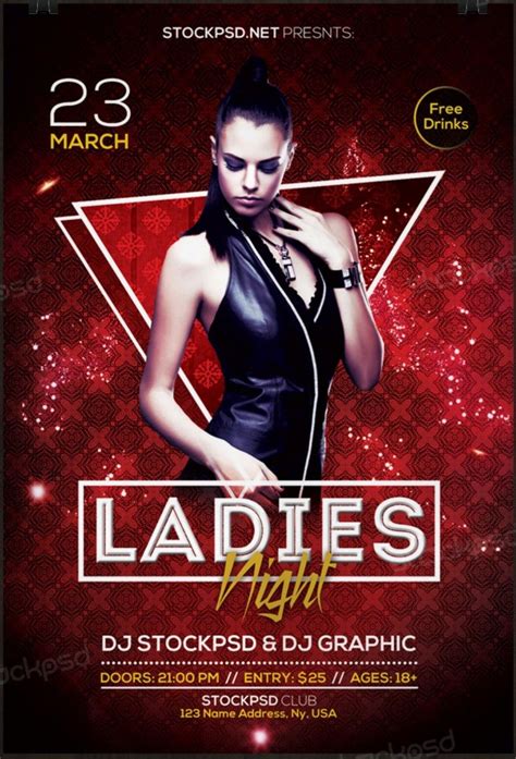 Glamour Ladies Party Free Psd Flyer Template Freebiedesign Images And Photos Finder