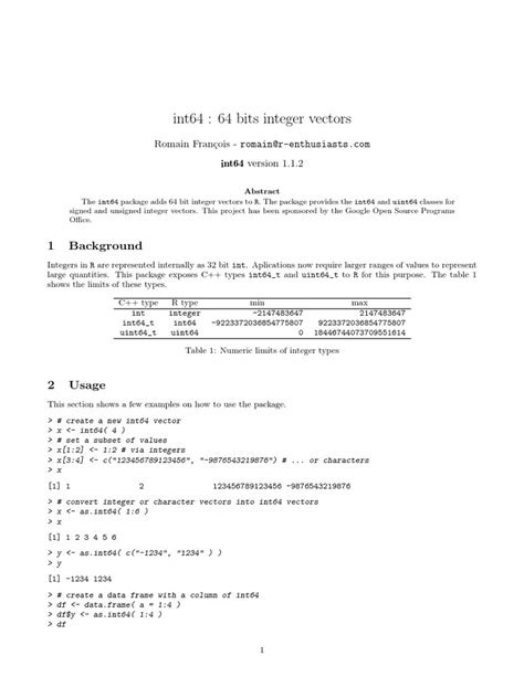 int64 64 bits integer vectors 1 background download free pdf integer computer science
