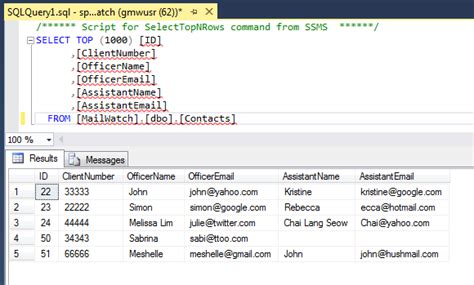 solved vb query sql database table values for match and use those values to email