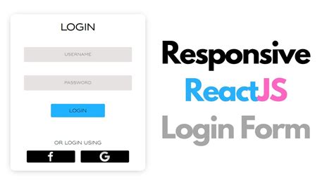 Responsive Login Form Using React Js Youtube