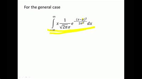 expectation of normal random variable youtube