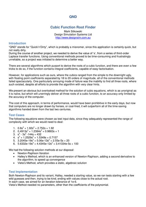 pdf qnd cubic function root finder