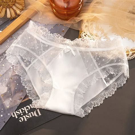 2023 New Arrival Mid Rise Sexy Lingerie Lace Panties Comfortable Breathable Nude Feeling Mesh