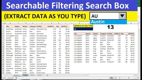 How To Create A Filtering Search Box In Excel YouTube