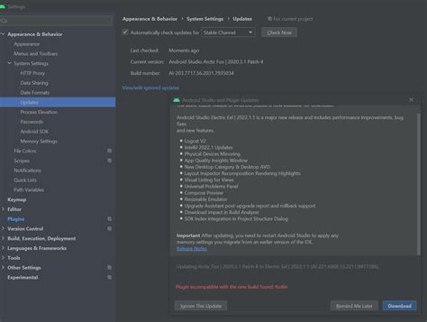 Unable To Update Android Studio Because Of Kotlin Plugin Stack Overflow