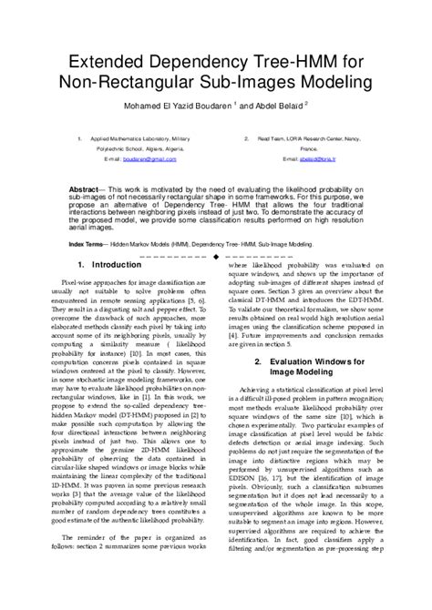 pdf extended dependency tree hmm for non rectangular sub images modeling mohamed el yazid