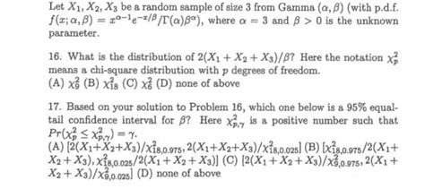 solved let x1 x2 x3 be a random sample of size 3 from
