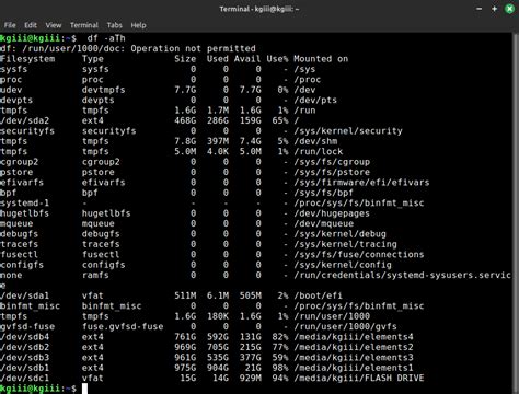 show mounted partitions linux tips