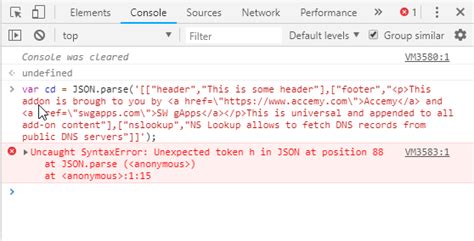 javascript unable to parse a strinied array containing html stack overflow