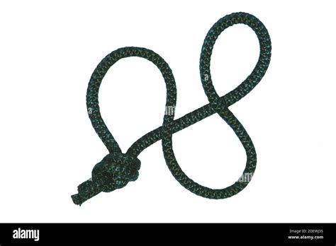 Rope Isolated Closeup Of Green Rope With Knot Isolated On A White Background Navy Marine And
