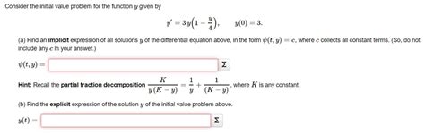 get answer consider the initial value problem for the function yy given by transtutors