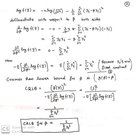 [solved] consider the linear regression model what is the cramer rao lower course hero