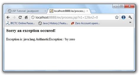 exception handling error page in jsp javatpoint