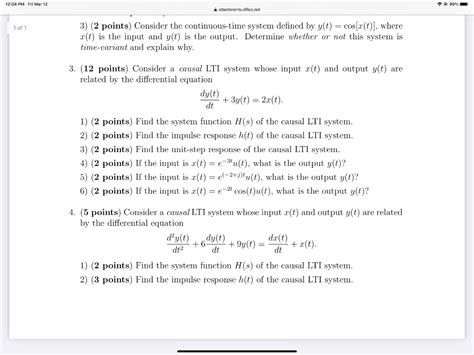 solved 4 consider a causal lti system whose input x t and