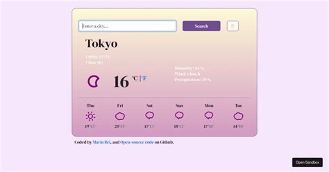 Weather React Codesandbox