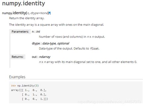 如何使用numpy identity numpy identity csdn博客