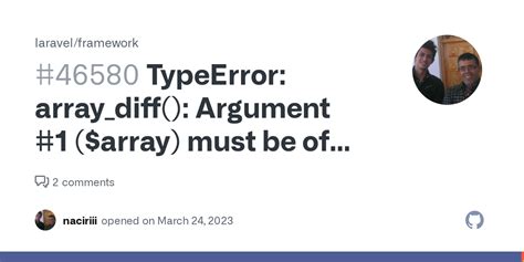 TypeError Array Diff Argument 1 Array Must Be Of Type Array
