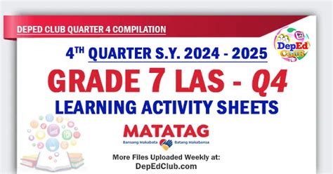 Grade 7 Matatag Learning Activity Sheets Las Q4 Week 4 March 37